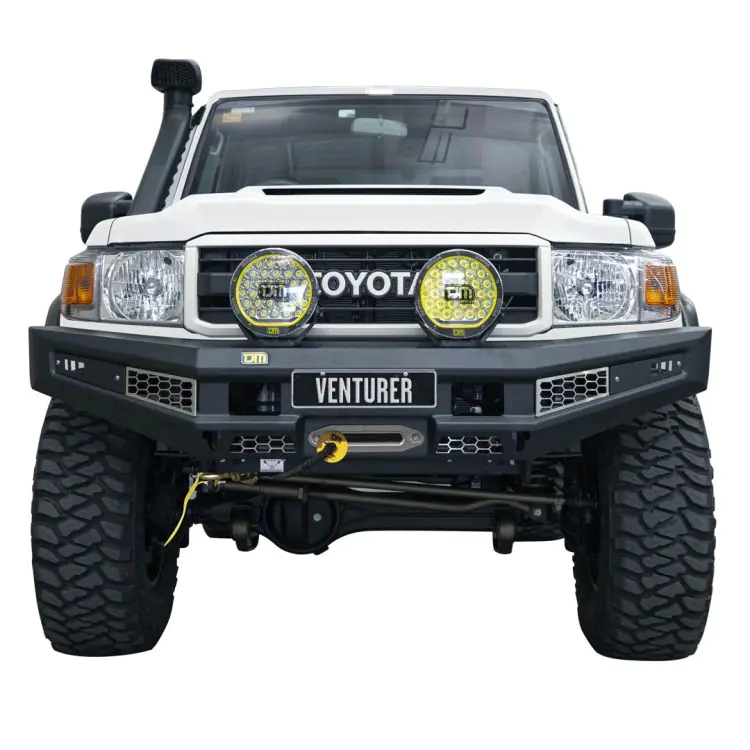 TJM Venturer Bull Bar Black Steel to suit Toyota Landcruiser VDJ76R TJM 4X4